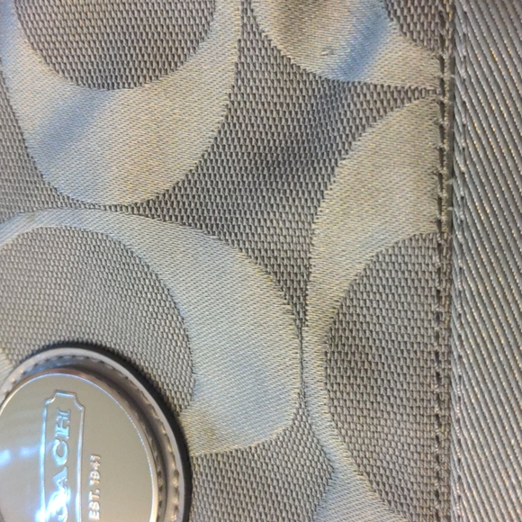 Coach | Bags | Coach Grey Signature Stripe Shoulder Bag | Poshmark